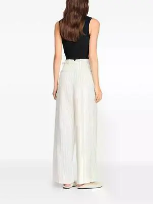 Sandro Belted Striped Wide-leg Trousers
