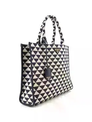 Prada Symbole Shopper Jacquard Large Tote Bag - Blue