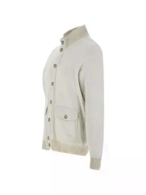 FAY Ribbed Trim Jacket With Flap Pockets