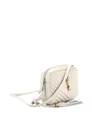 Saint Laurent Lou Camera Small Crossbody Bag Matelasse Chevron Leather - Neutrals