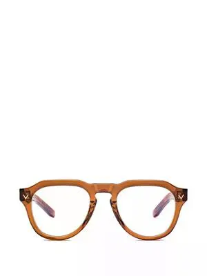 Valentino Garavani Full Rim Pilot Eyeglasses - Brown
