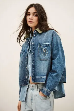 Ba&sh Vigilio Cropped Denim Jacket