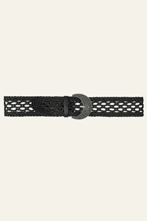 Ba&sh Balmy Braided Leather Belt - Black