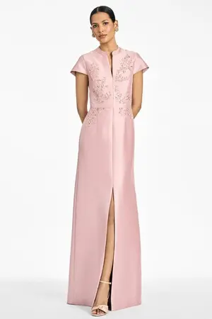 Embellished Cap Sleeve Gowns