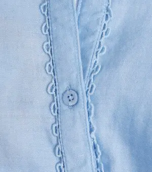ME+EM Cotton Cheesecloth Blouse - Blue