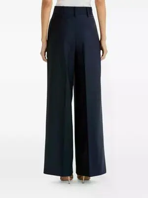 Oscar De La Renta Wide-leg Wool-blend Trousers - Blue