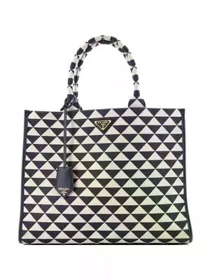 Prada Symbole Shopper Jacquard Large Tote Bag - Blue