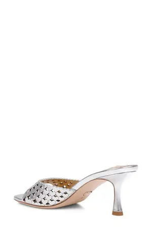 Badgley Mischka Windy Heart Cut Out Slide Sandal - Silver Metallic
