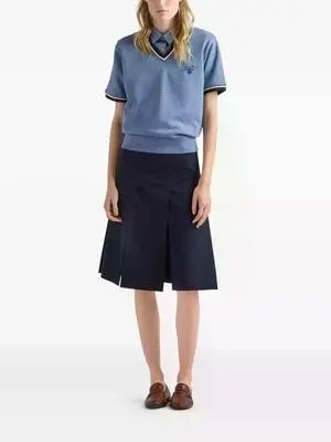Prada Cotton Fleece V-neck Sweatshirt