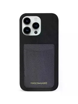 MAISON DE SABRE Leather Iphpne 14 Pro Max Phone Case - Black