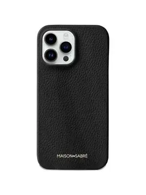 MAISON DE SABRE Leather Iphone 15 Pro Max Phone Case - Black
