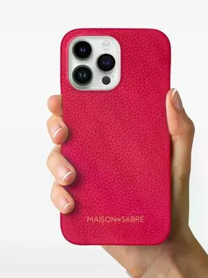 MAISON DE SABRE Textured-leather Iphone 15 Pro Phone Case