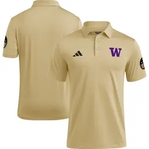 Adidas Washington Huskies Salute To Service Ultimate365 Solid Polo - Tan