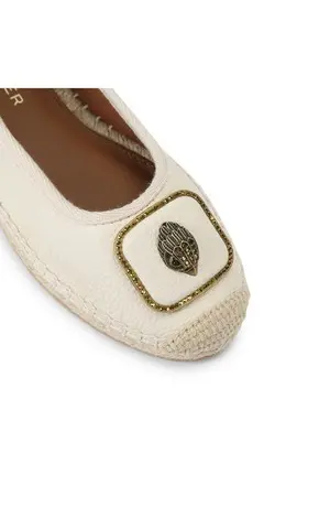 Kurt Geiger Pimlico Espadrille Ballet Flat With Ankle Ties - Natural