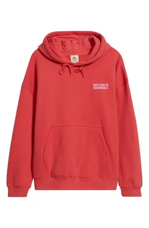 Rip Curl Relaxed-fit Heritage Hoodie - Deep Red