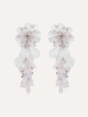 Oscar De La Renta Bouquet Drop Clip-on Earrings - One-color