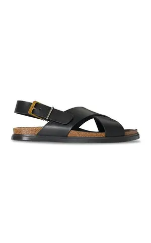 THE ROW Buckle Leather Sandals - Black