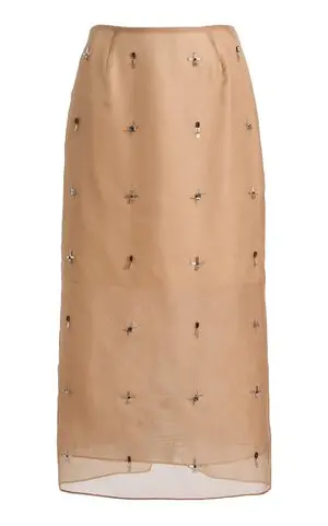 Lafayette 148 New York Silk Pencil Midi Skirt