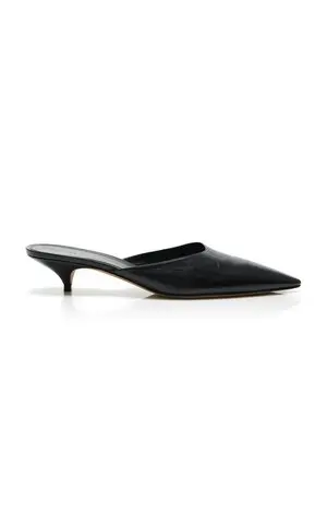 THE ROW Liisa Ii Leather Mules - Black