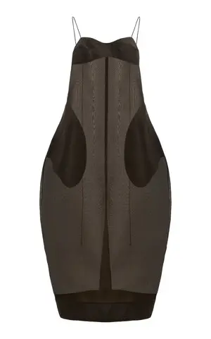 RÓHE Sheer Silk-organza Bustier Midi Dress - Brown