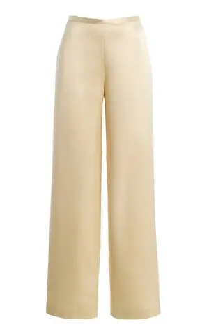 THE ROW Ardyn Silk Satin Pants - Yellow