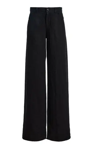 THE ROW Eglitta Linen Straight-leg Jeans - Black