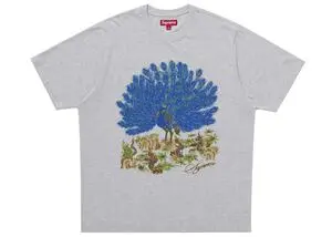 Supreme Peacock Short Sleeve Top - Ash Grey