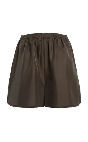 RÓHE Taped Silk Shorts - Brown