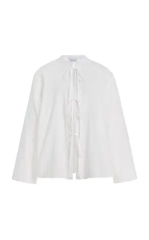 SLOAN Cotton Voile Tie Tunic - White