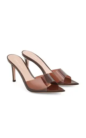 GIANVITO ROSSI Elle Plexi Mules - Brown