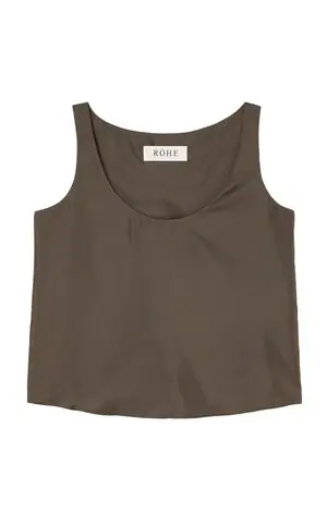 RÓHE Silk Scoop-neck Top