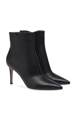 GIANVITO ROSSI Levy Leather Ankle Boots - Black
