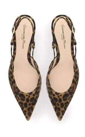 GIANVITO ROSSI Ascent Leather Slingback Pumps - Print