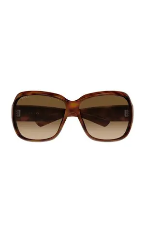 Gucci Mask-frame Acetate Sunglasses - Brown
