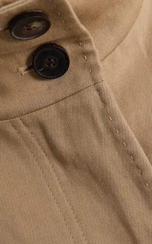 Lafayette 148 New York Cotton-linen Twill Funnel Neck Cargo Jacket