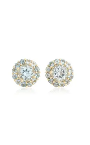 Jamie Wolf 18k Yellow Gold Topaz And Aquamarine Earrings - Blue