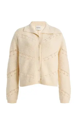 Posse Dylan Crocheted Cardigan - Ivory