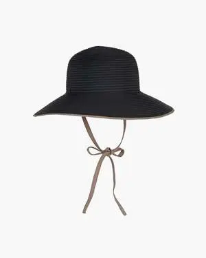 Eric Javits Ribbon Skimmer Sun Hat Black Mix