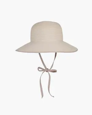 Eric Javits Ribbon Skimmer Sun Hat Bone Mix