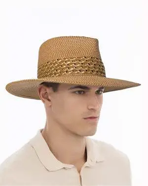 Eric Javits Squishee Straw Fedora Hat - Black
