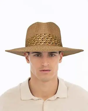 Eric Javits Squishee Straw Fedora Hat - Black