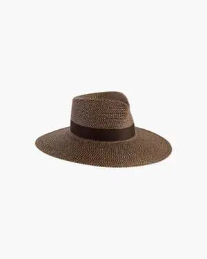 Eric Javits Daphne Fedora Hat UPF 50+ Brown/metallic Gold