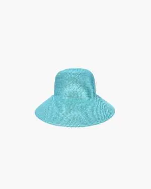 Eric Javits Hampton Squishee Straw Hat - Turquoise