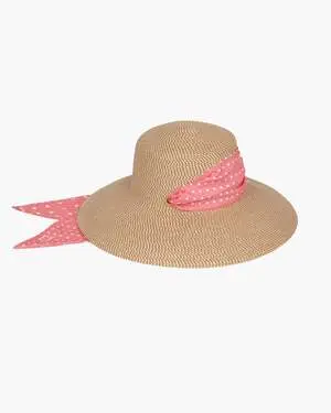 Eric Javits Twilly Billy Sun Hat - Peanut/pink Dot