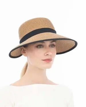 Eric Javits Sunbust Squishee Straw Visor - Bone