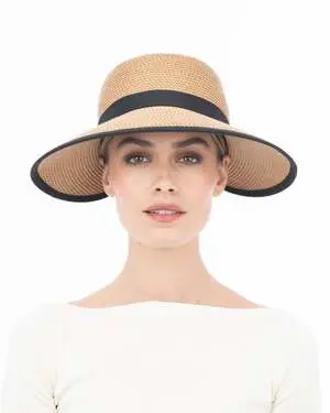 Eric Javits Sunbust Squishee Straw Visor - Bone