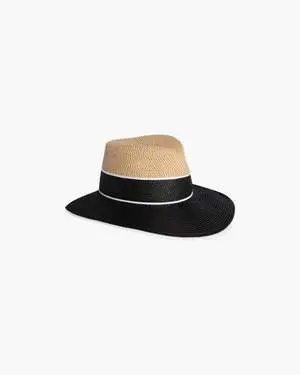 Eric Javits Squishee Straw Fedora Hat - Black Mix