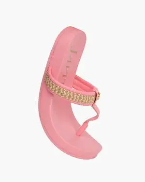 Eric Javits Squishee Flip Flop Sandals - Peanut/pink