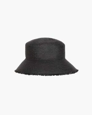 Eric Javits Squishee Raffia Bucket Hat - Black