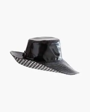 Eric Javits Driptidoo Wide Brim Rain Hat Black/check